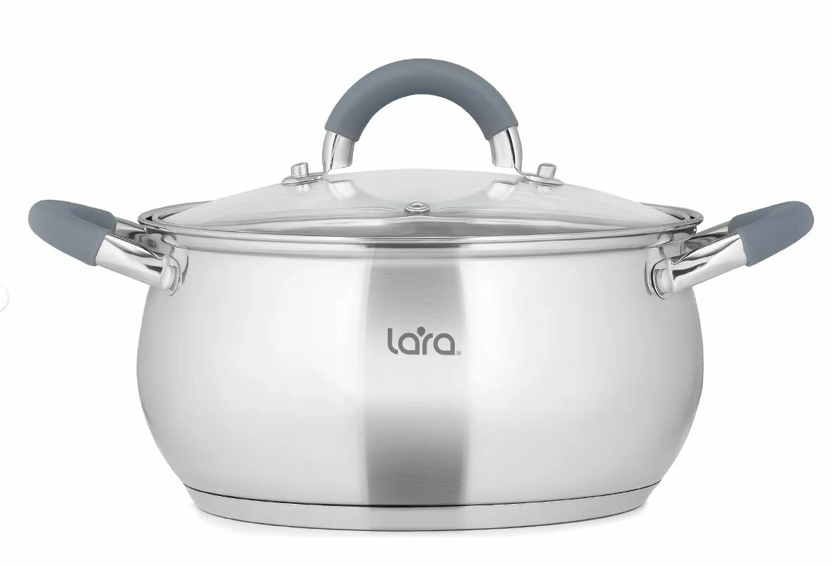 Кастрюля 1,8 л LARA, BELL, LR02-480, нерж. сталь, зеркальная полировка