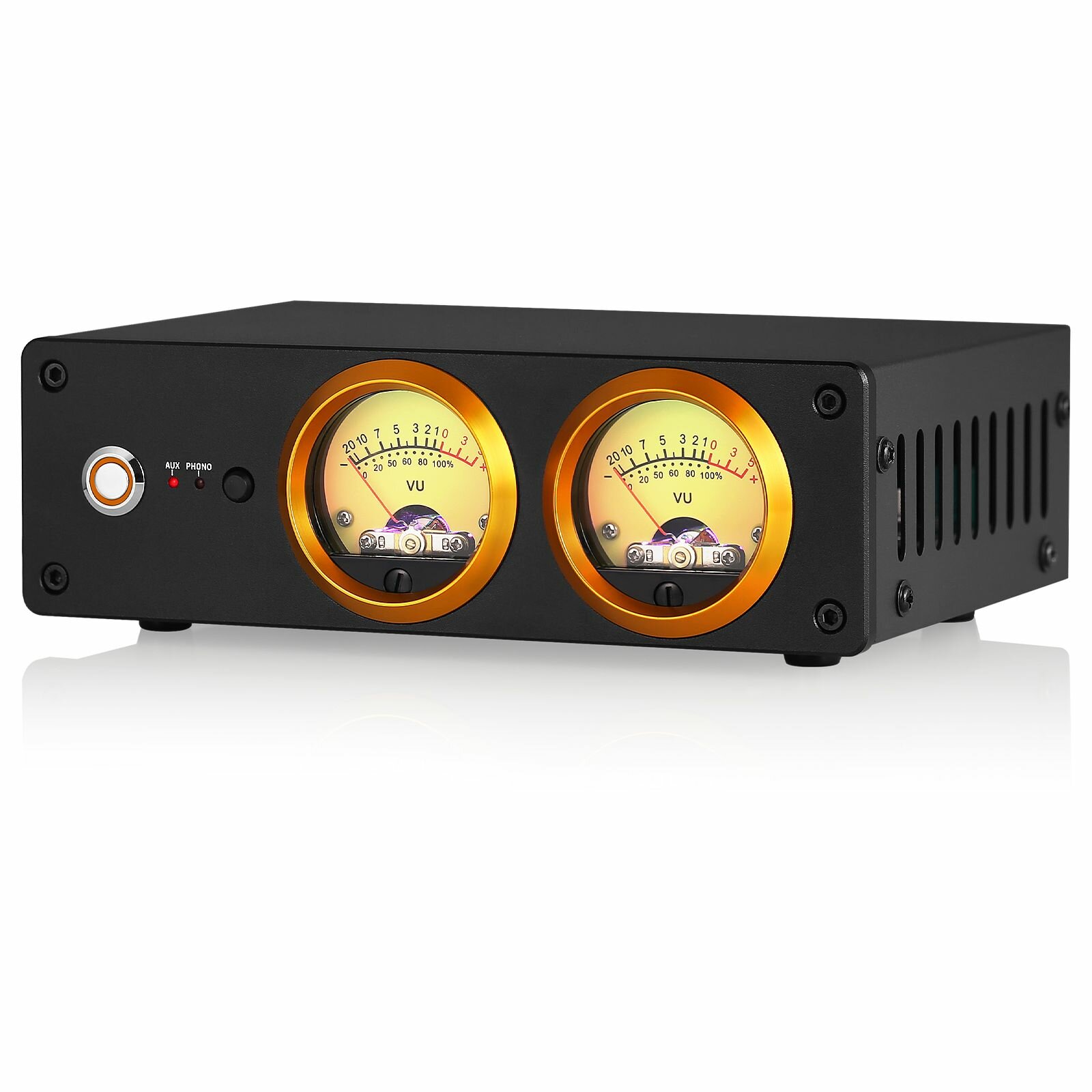 Douk Audio T13 Фонокорректор для проигрывателей ММ, стереоусилитель для настольных наушников с измерителем уровня