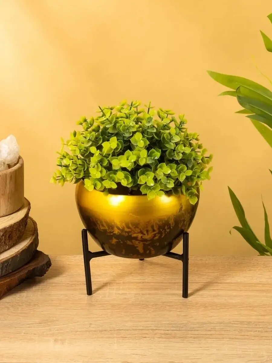 Кашпо на подставке "Горшочек для мёда" железо 15х15х15 см