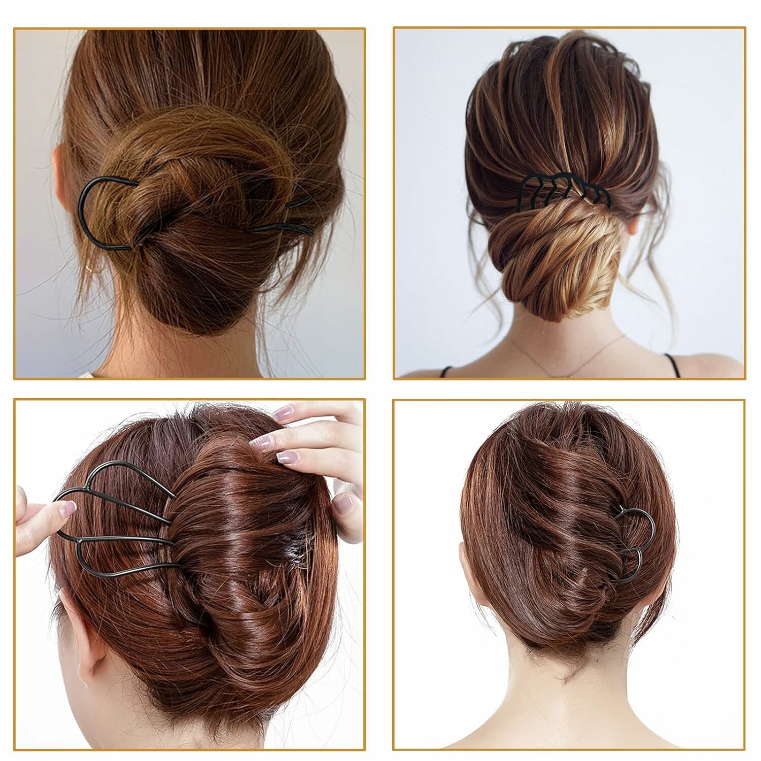 Десять зажимов для волос из металла