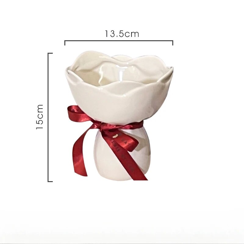 Керамическая ваза форма розы, керамика, для цветов, белая форма розы