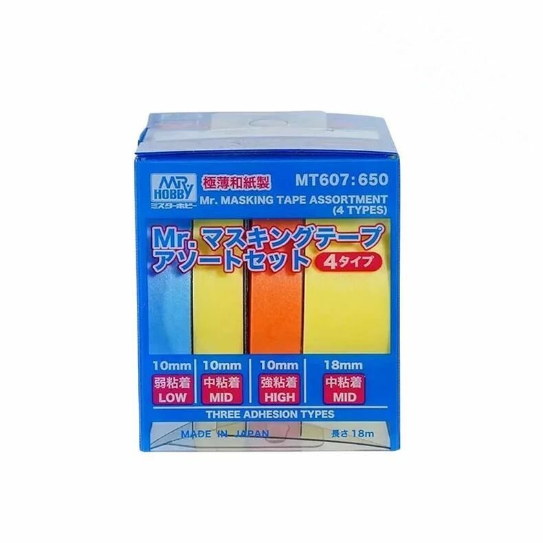 Маскировочная лента, 10 мм х3 и 18 мм х1, слабой, средней и сильной вязкости