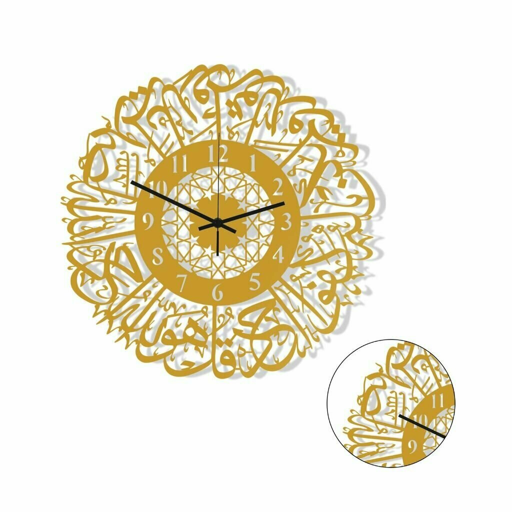 Винтажные металлические настенные часы в восточном стиле
