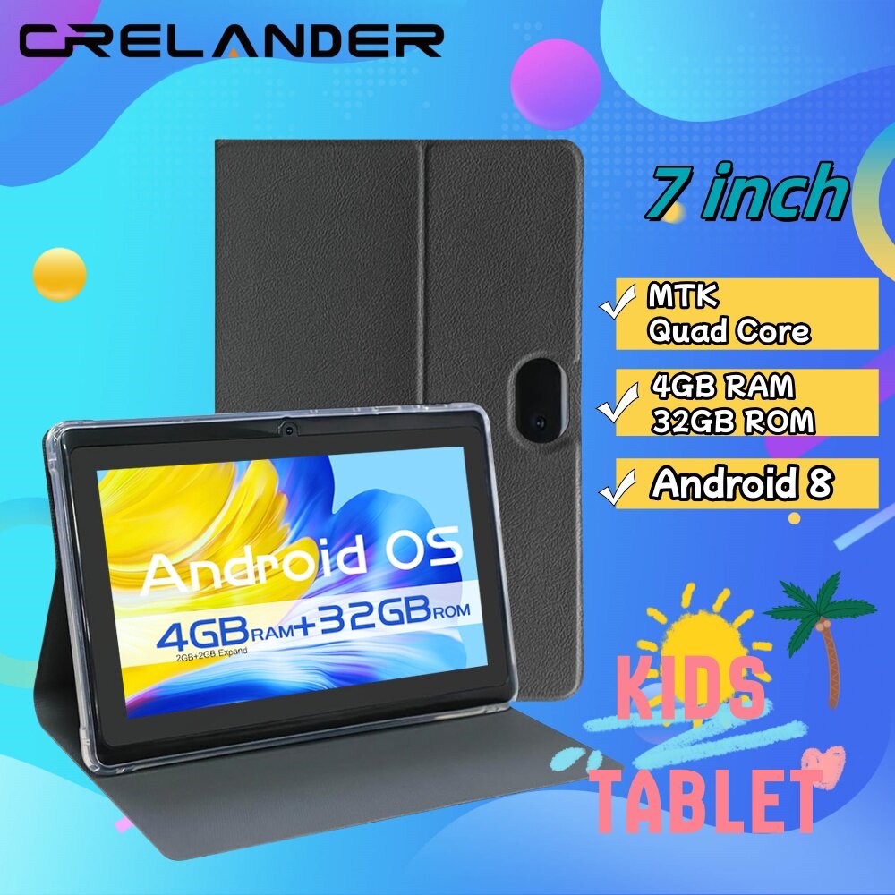 7-дюймовый планшет под управлением Android 11, 4 ГБ ОЗУ + 32 ГБ ПЗУ, включает обучающее программное обеспечение.