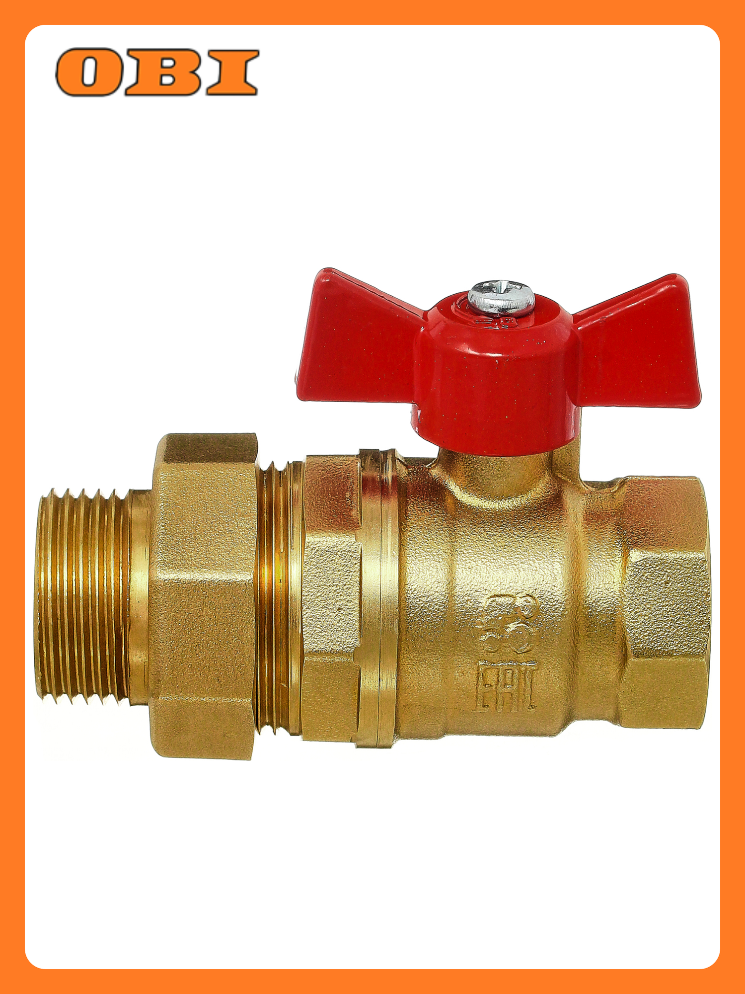 Кран шаровой с американкой БАЗ Standart 11Б27п1 ручка "бабочка" 3/4"-3/4" вн.-нар. DN20 PN40