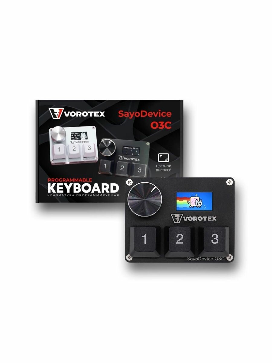 Игровая механическая программируемая клавиатура VOROTEX SayoDevice O3C с дисплеем, Outemu Pink Switch, для OSU и Geometry Dash
