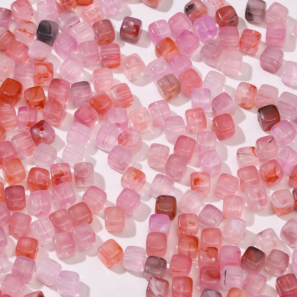 Акриловые квадратные бусины AGCFABS 20 шт Розовый, Purple