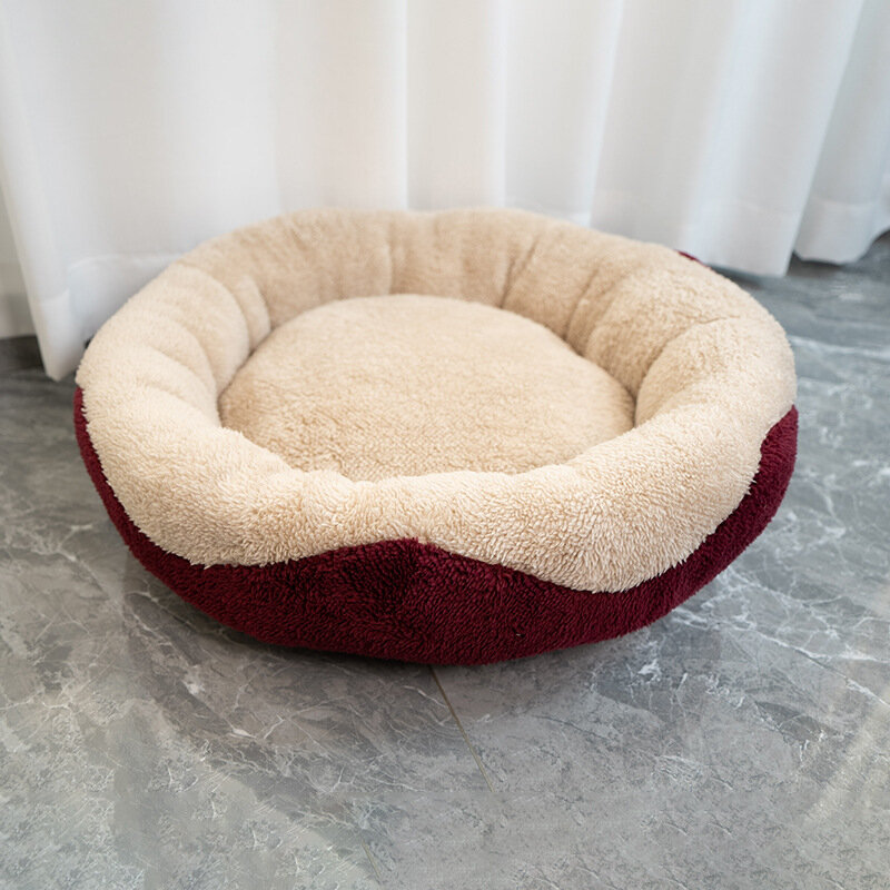 Собачья будка зимой теплая собачья сеть красная собачья кровать круглая собачья кровать зимой Бордовое