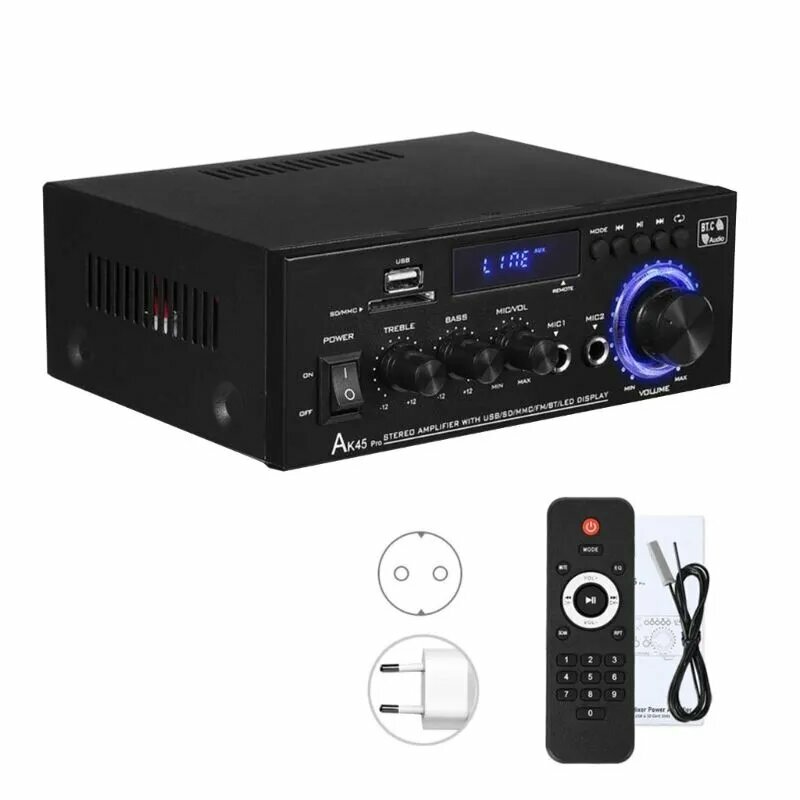 AK45pro мощный домашний автомобильный усилитель мощности Bluetooth 50Wx2-Европейский стандарт
