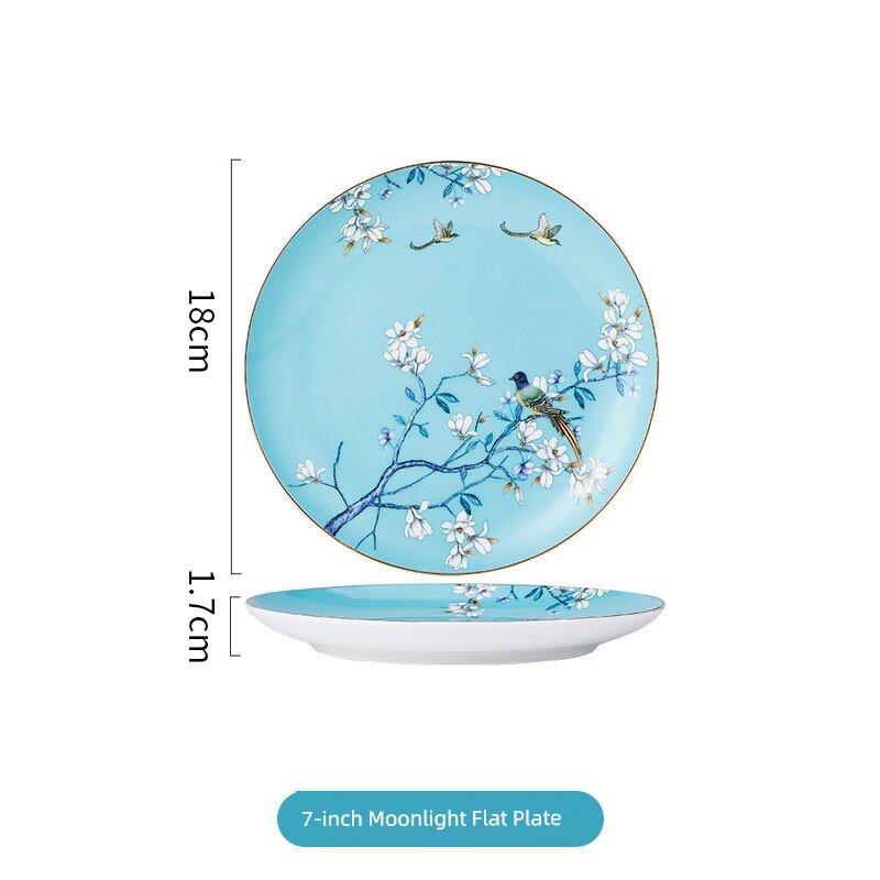 Элитный набор посуды из костяного фарфора с золотой окантовкой: тарелки, миски для риса, миски для лапши и супа, в