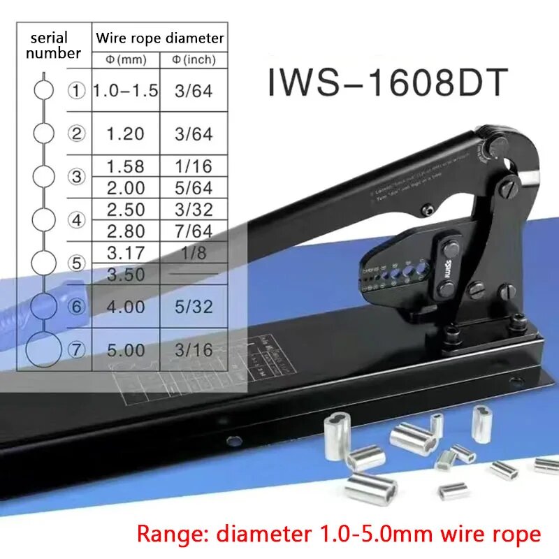 Алюминиевые плоскогубцы 1608DT/1608DTS для троса 1-5 мм 1608DT
