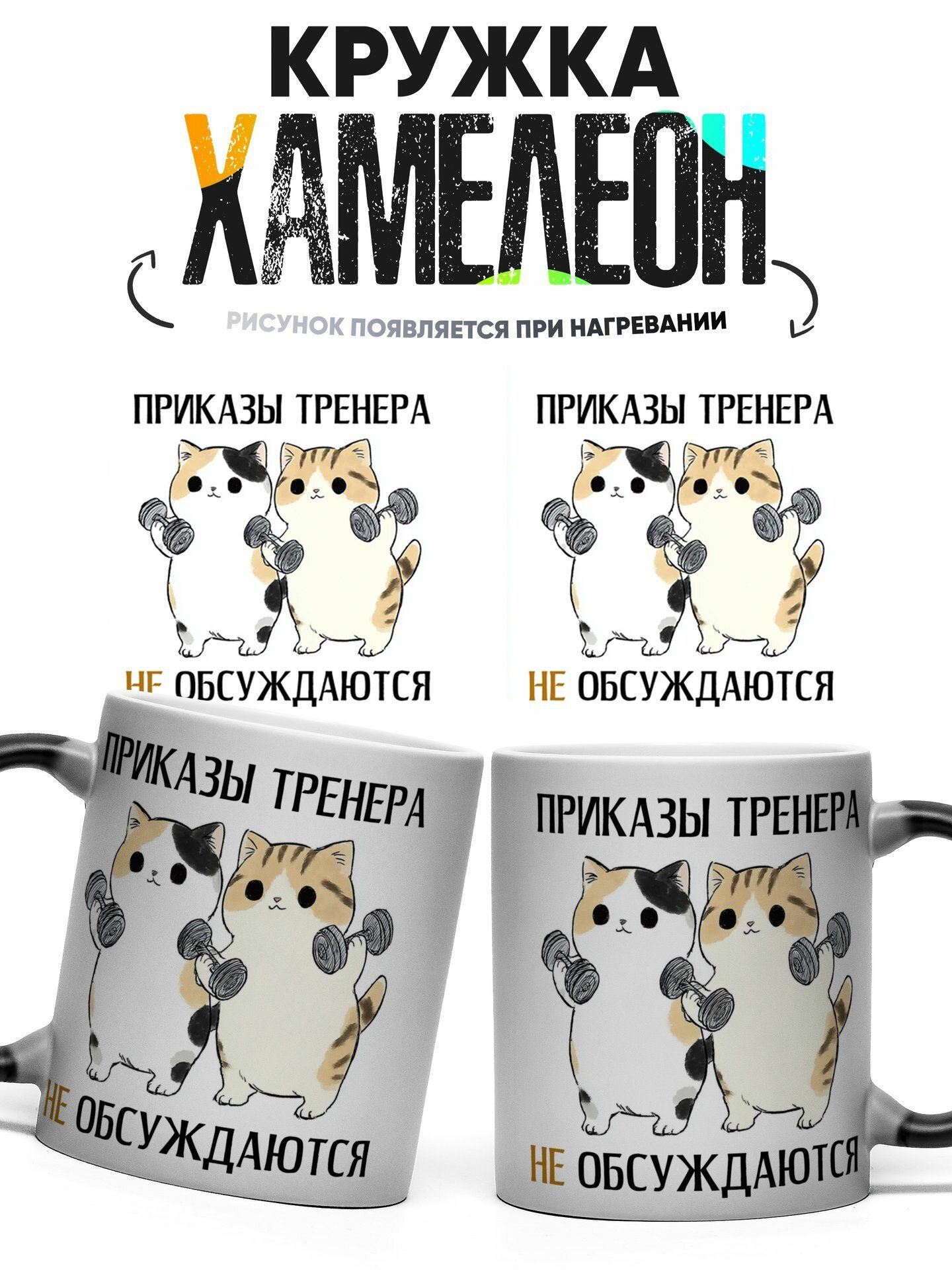 Кружка хамелеон Приказы тренера не обсуждаются 330 мл