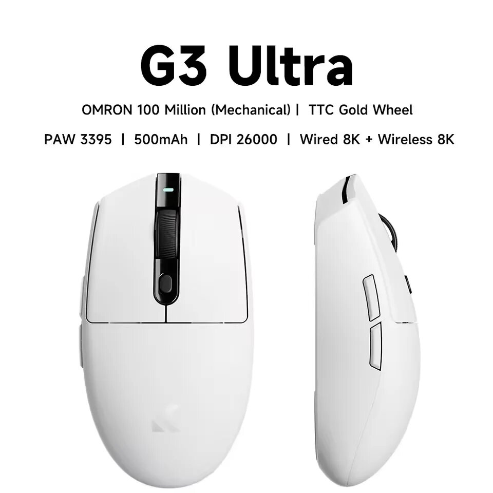 MCHOSE G3 Ultra Проводная игровая мышь G3 Ultra White