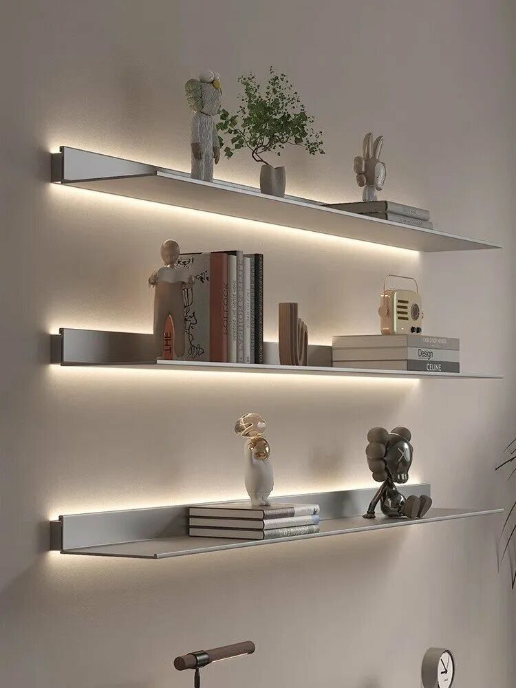 Полка Настенная Мебель "СВК", светодиодная подсветка, 100 см x 20 см