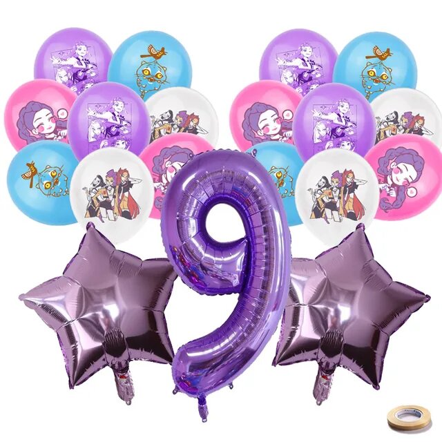 Набор из 19 воздушных шаров в корейском стиле «Охотник на демонов» для украшения дня рождения.