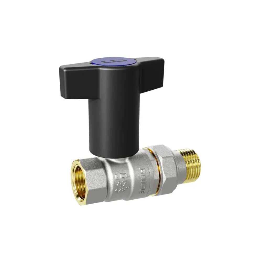 Кран шаровой латунный LD PRIDE LD Pride 47.15. В-ГШ. ТР Ду 15 Ру 40 Т-рукоятка (Red + Blue) LD 47.348.15 RB