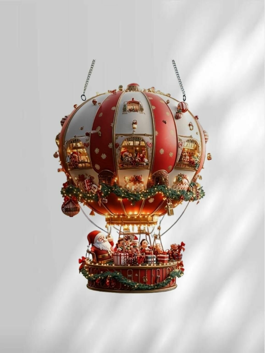 Новогодний акриловый шар с воздушным шаром, - M - A