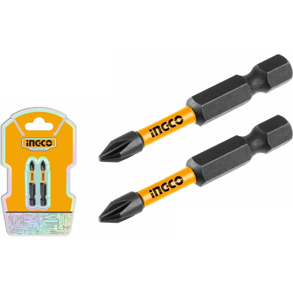 Ударная бита INGCO SUPER INDUSTRIAL S2, PH2x50мм, 2шт. SDBIM71PH250