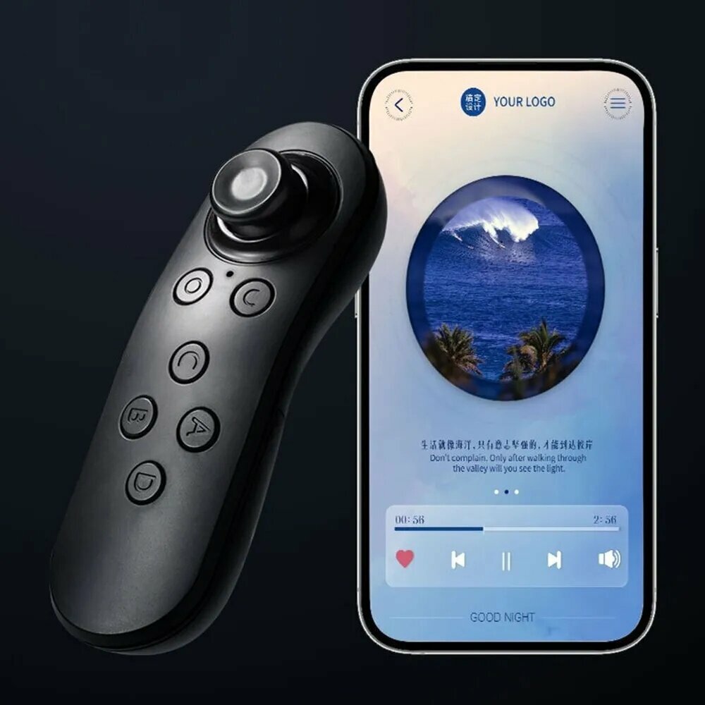 Bluetooth VR ручка для игры с дистанционным управлением мобильным телефоном беспроводная воздушная мышь соматосенсорный контроллер-черный