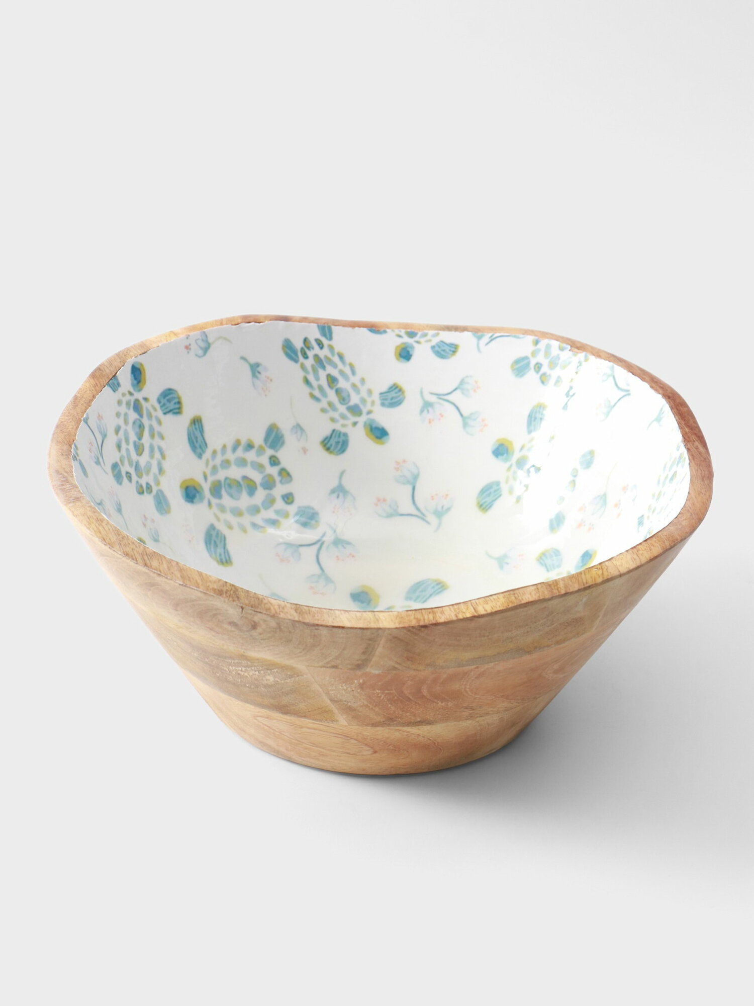 Салатник "Черепаха и цветы", 29x29x11 см, дерево манго, цвет: бежевый