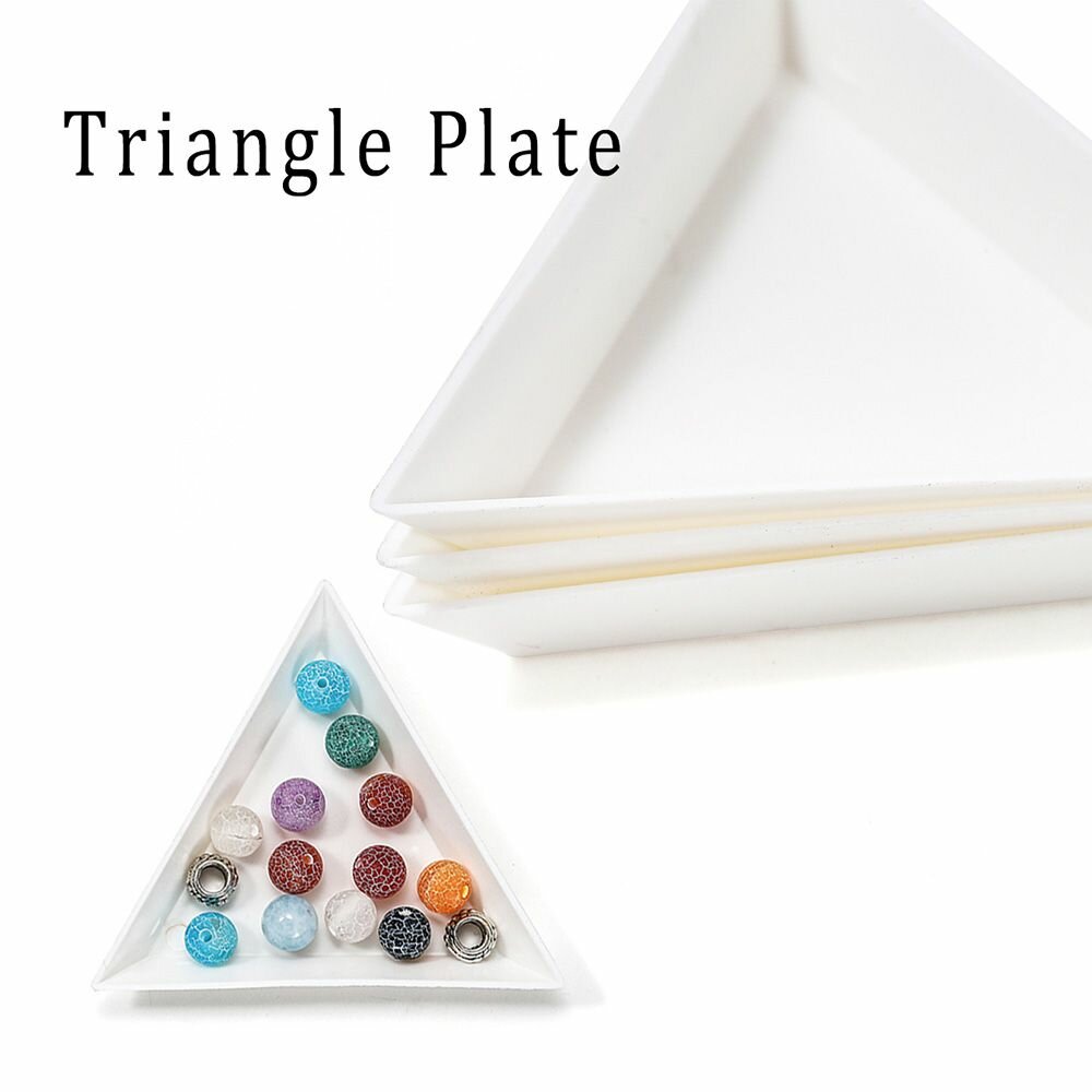 Органайзер-лоток для бисера и страз треугольный - набор 10 штук.