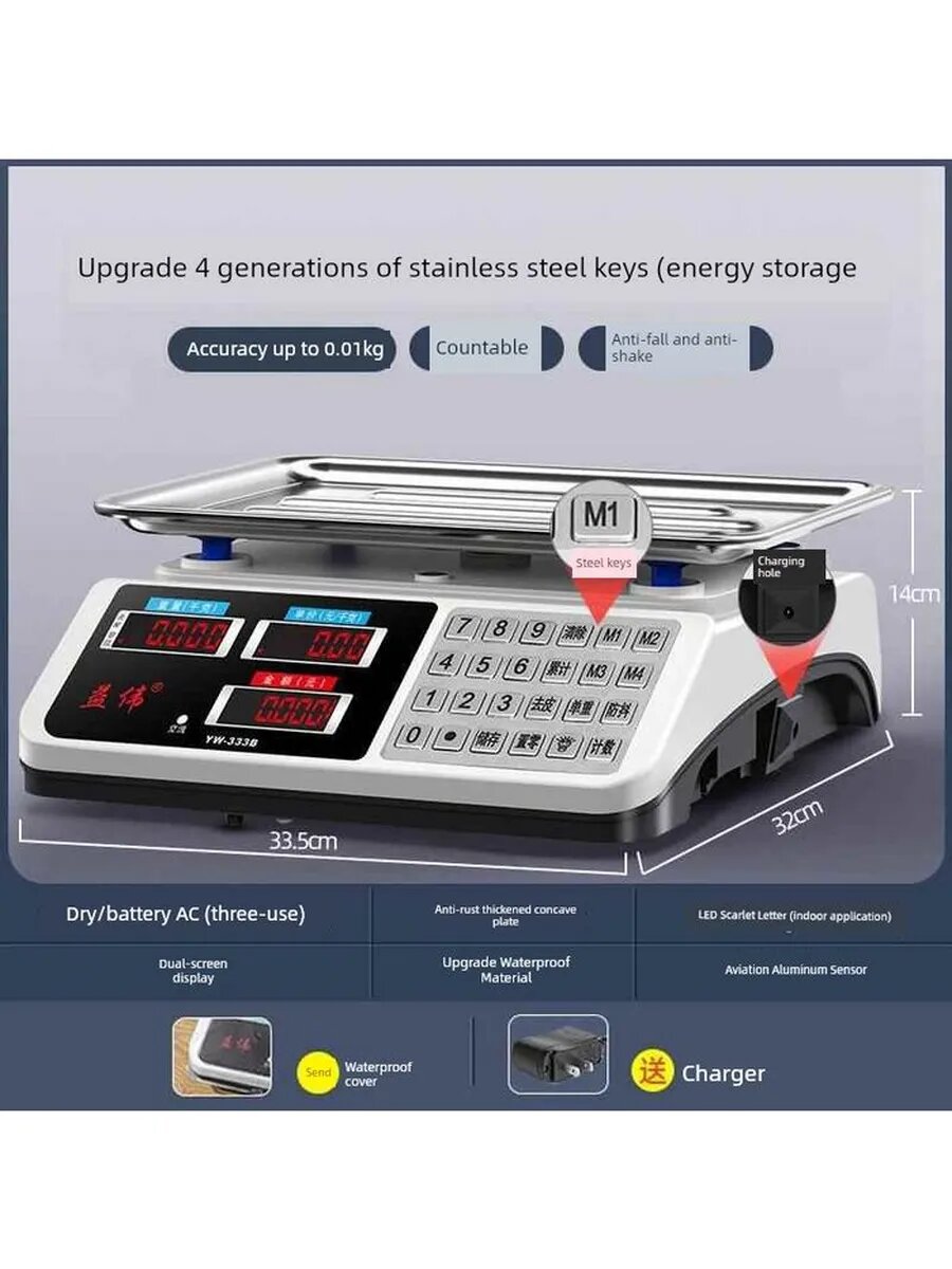 Кухонные весы (Красная вогнутая, 4 поколение)