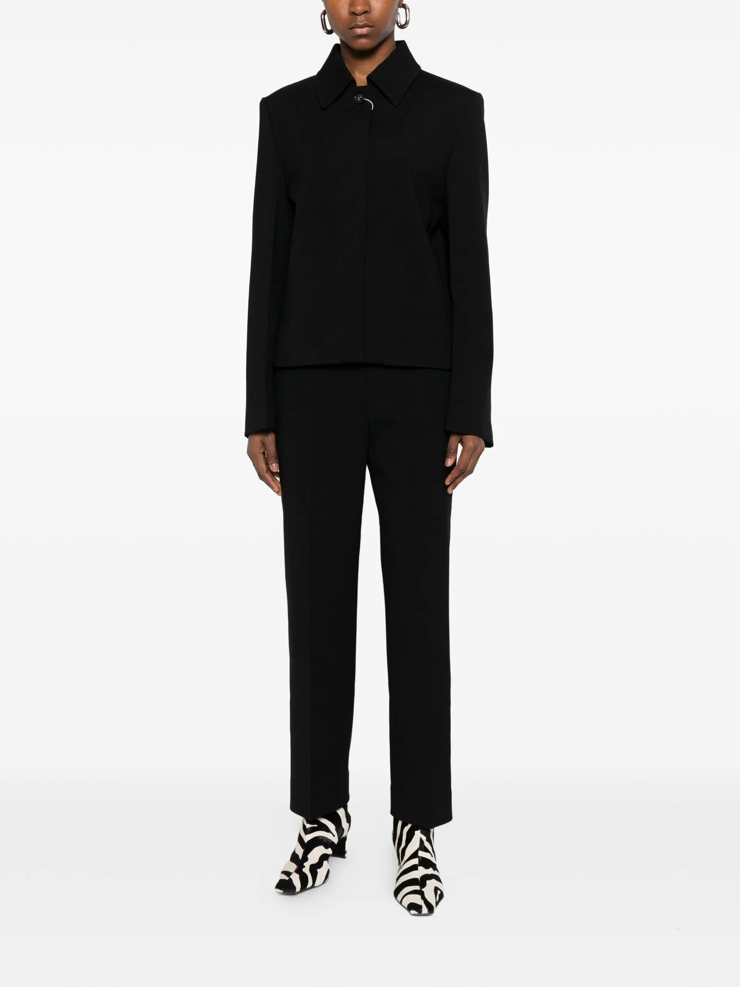 Куртка TOTEME Boxy twill jacket, размер 32, black/black — фото 1