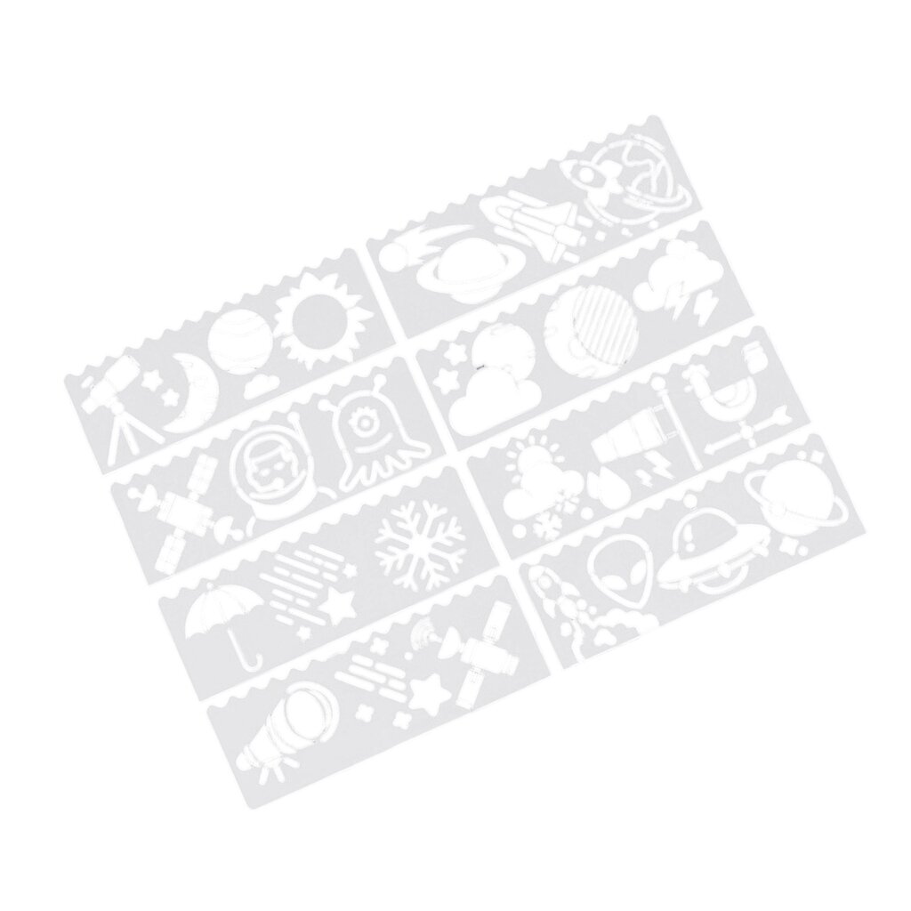 Набор из 8 многоразовых трафаретов для детских художественных проектов с рисунками животных и самолетов Пластиковый инструмент для рисования для скрапбукинга