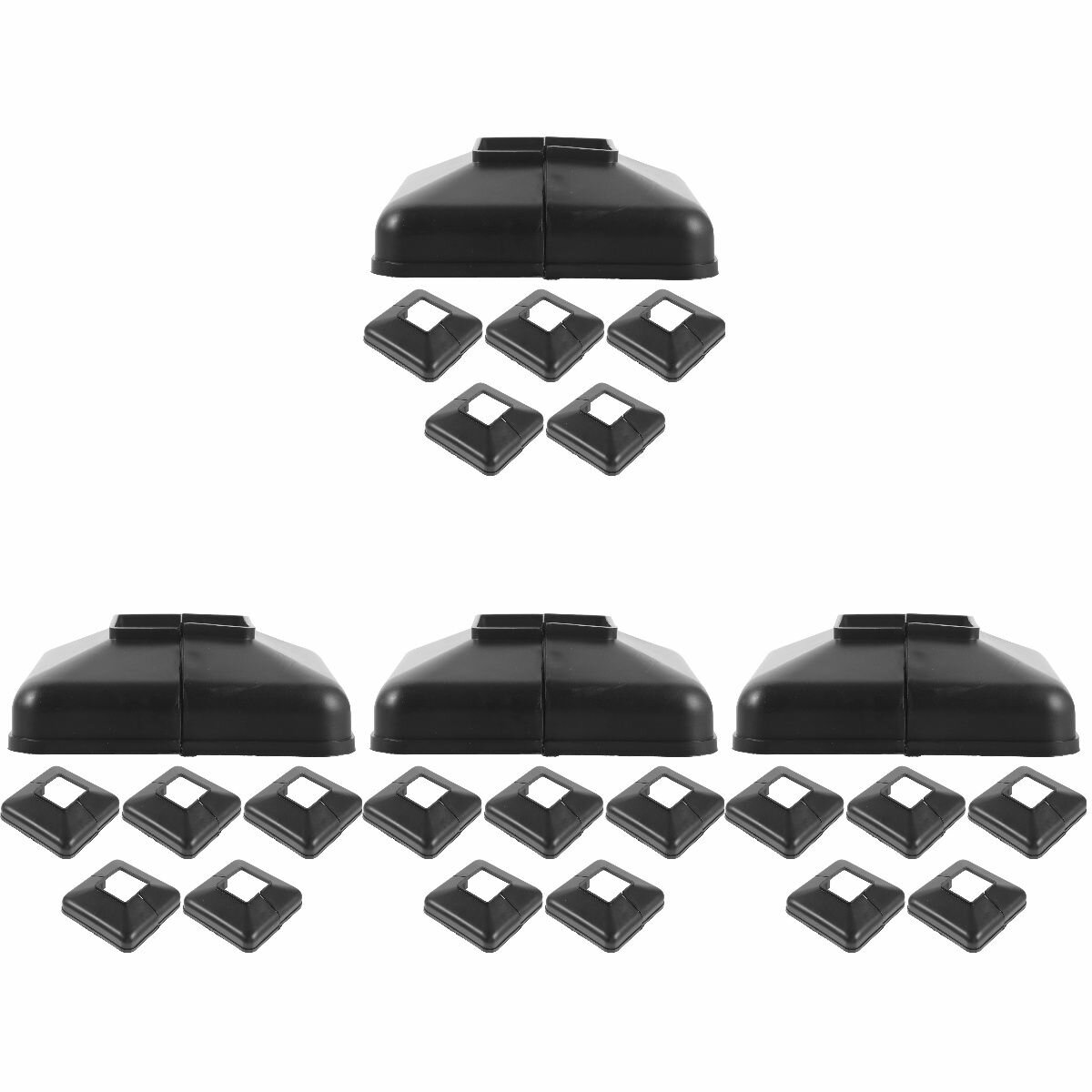 Черные пластиковые защитные накладки на металлические столбы, набор из 24 шт, для ограждений и перил