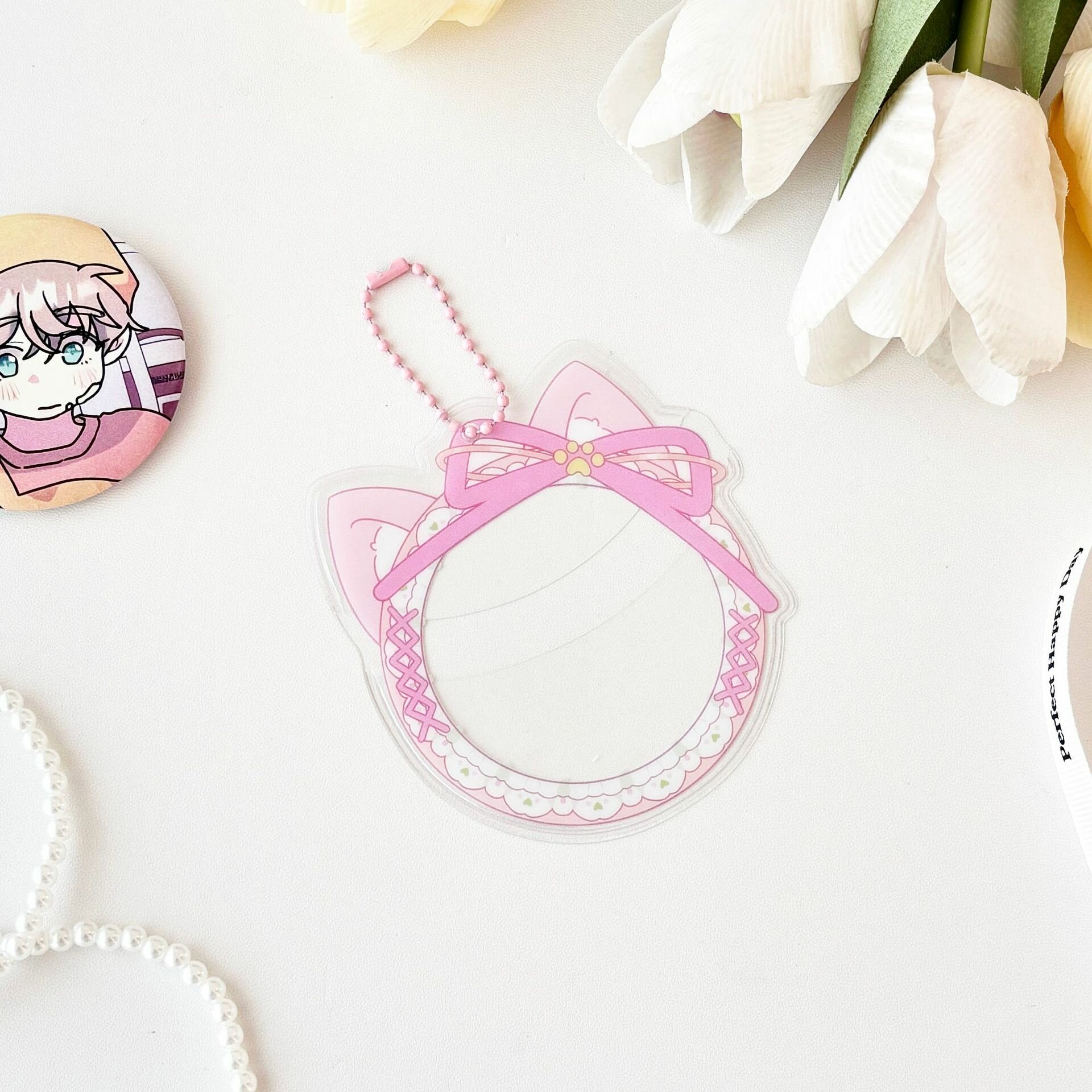 Оригинальный набор значков с кошачьими ушками, аниме значки, подвеска для сумки, брошь, сумка для хранения, сумка для боли