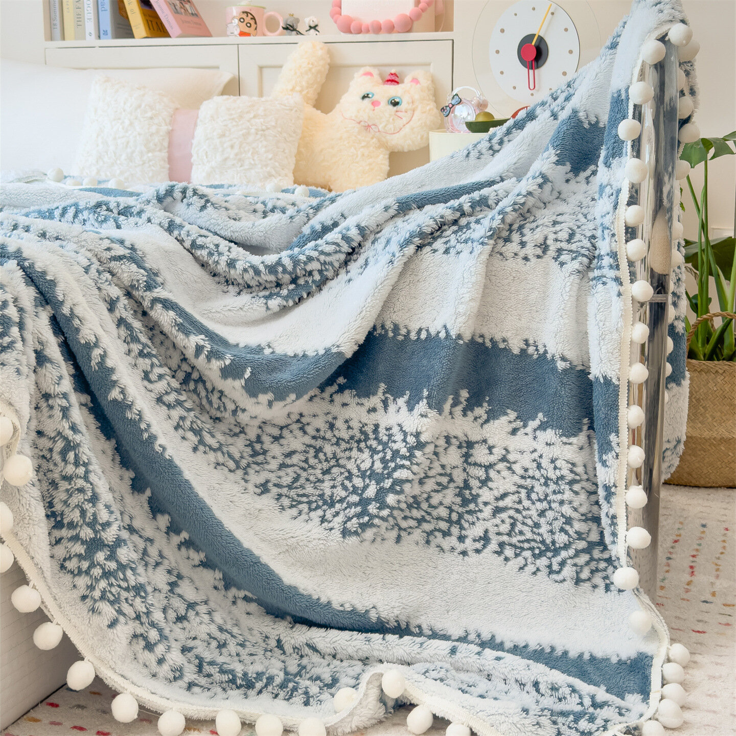 Многофункциональное катионное одеяло для офиса, одеяло для обеденного перерыва, меховой шар, шаль, одеяло,