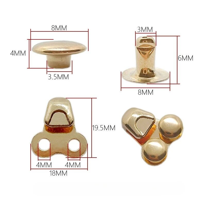 Металлические крючки для обуви, gold C, 20pcs