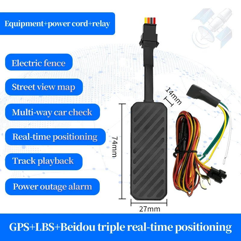 GPS-трекер со встроенной батареей, GSM, 4G, для автомобиля, мотоцикла, автомобиля, с J24 With Relay