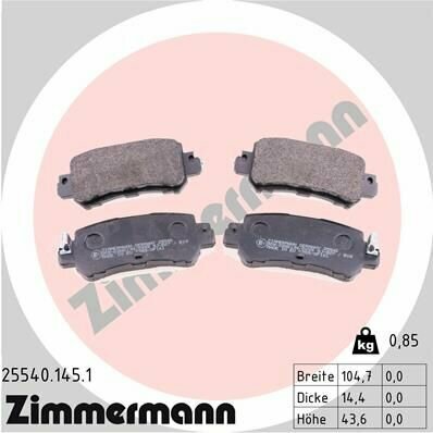 Колодки тормозные дисковые ZIMMERMANN 255401451