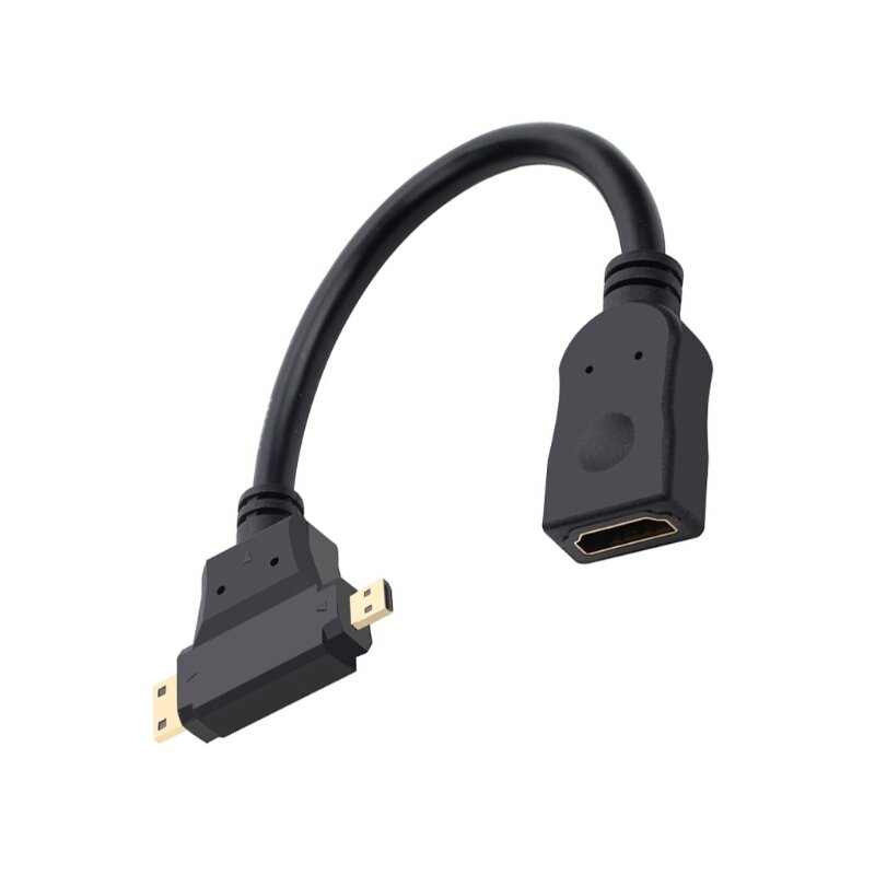 Кабель-адаптер HDMI female to MINI MICRO male two-in-one HD adapter