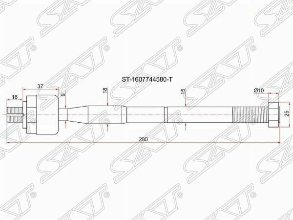 Тяга рулевая SAT ST-1607744580-T Citroen Jumper/Fiat Ducato/ Peugeot Boxer 2006- LH=RH