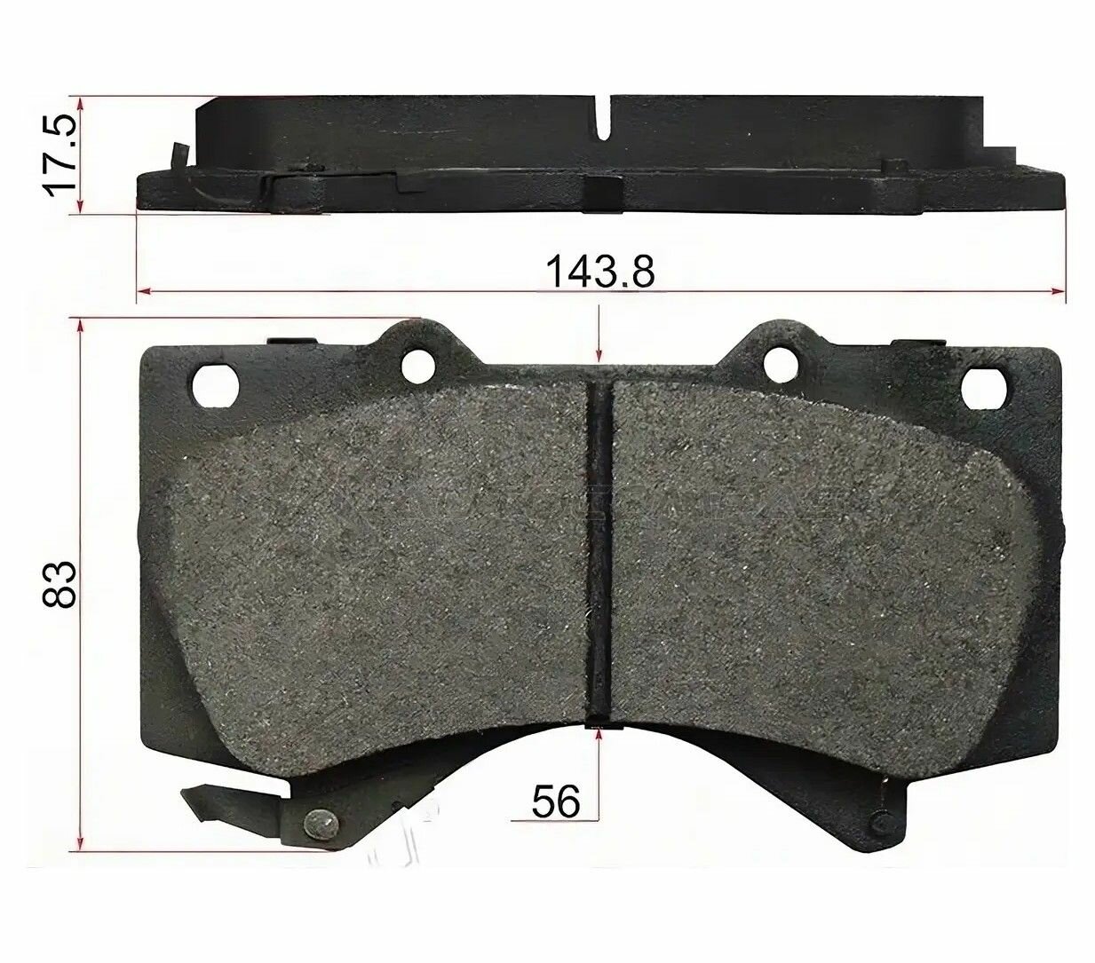 Колодки тормозные спереди SAT ST-04465-60310 Toyota Land Cruiser J200 07-21 / Lexus LX 07-23