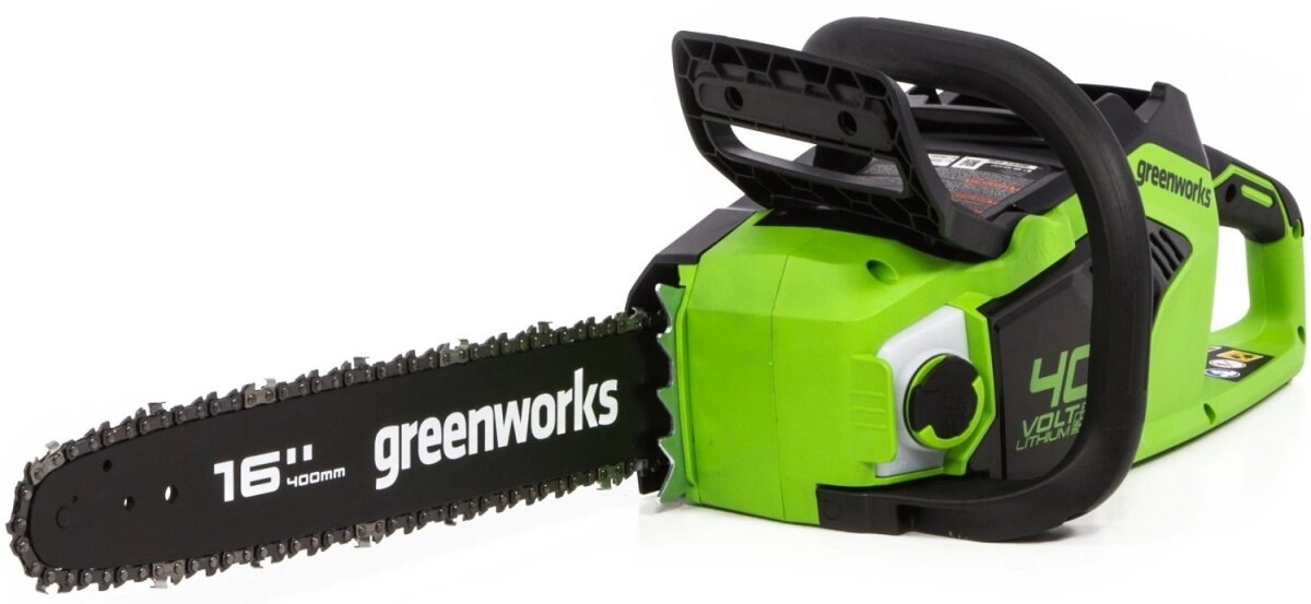 Цепная пила аккумуляторная Greenworks GD40CS18 2005807UH 40V, 40см, бесщеточ, до1.8 КВт, с 1хАКБ 8Ач и Зарядное устройство