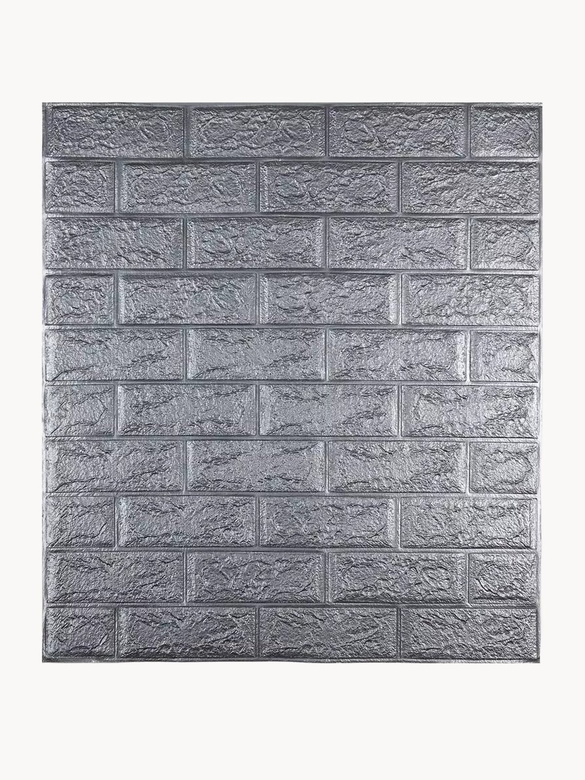 Самоклеящиеся панели для стен DecoSelf 3D, 70x77 см -10 шт, серебряный кирпич