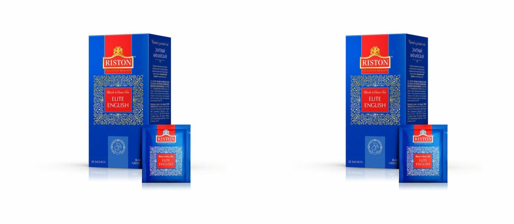 Riston Чай черный Элитный Английский, 25 пакетиков по 2 г, 2 уп.