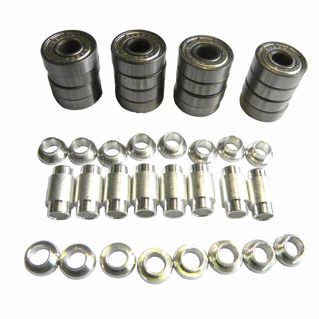 Набор подшипников 608zz ABEC-3 BSB (обслуживаемых) (16шт) для роликовых коньков с втулками (spacer) Amigo Sport № 1.2.