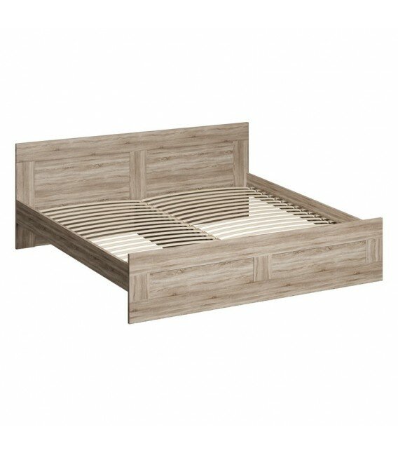 Кровать сириус двухспальная с ортопедическим основанием 200х200, ДСП, цвет Дуб Сонома 2.02.04.220.3