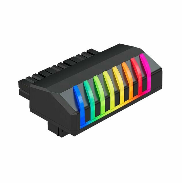 Угловой адаптер ATX 24 pin для материнской платы угол 90 градусов с ARGB подсветкой 5v3pin черный