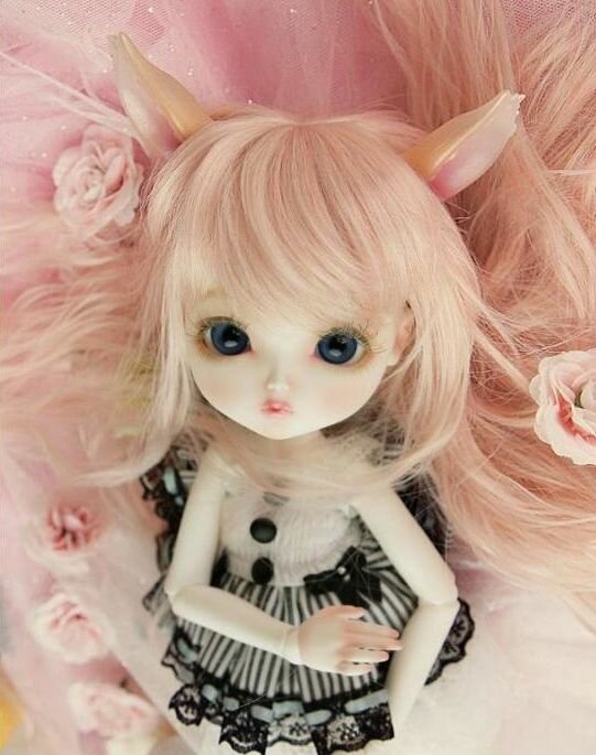 Leekeworld Fox Ears (Лисьи ушки: цвет розовый для кукол Ликиворлд)