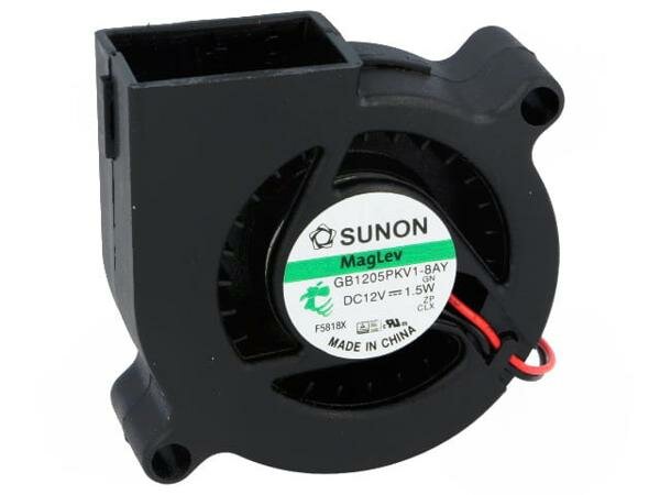 Вентилятор SUNON GB1205PKV1-8AY, Вентилятор, blower, 12В DC, 50х50х20мм, подшипник Vapo, 0.124А, 1.5Вт, Vapo, 5200об/мин, 2 провода, 1шт
