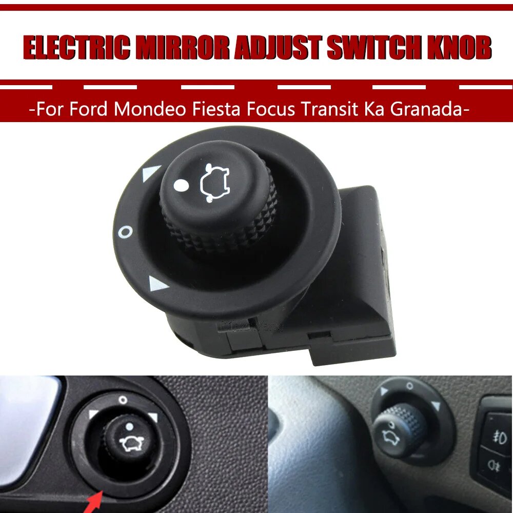Стайлинг автомобиля, подходит для Ford Fiesta Focus Mondeo Transit, электрический регулируемый переключатель, ручка управления зеркалом заднего вида 93BG17B676BA