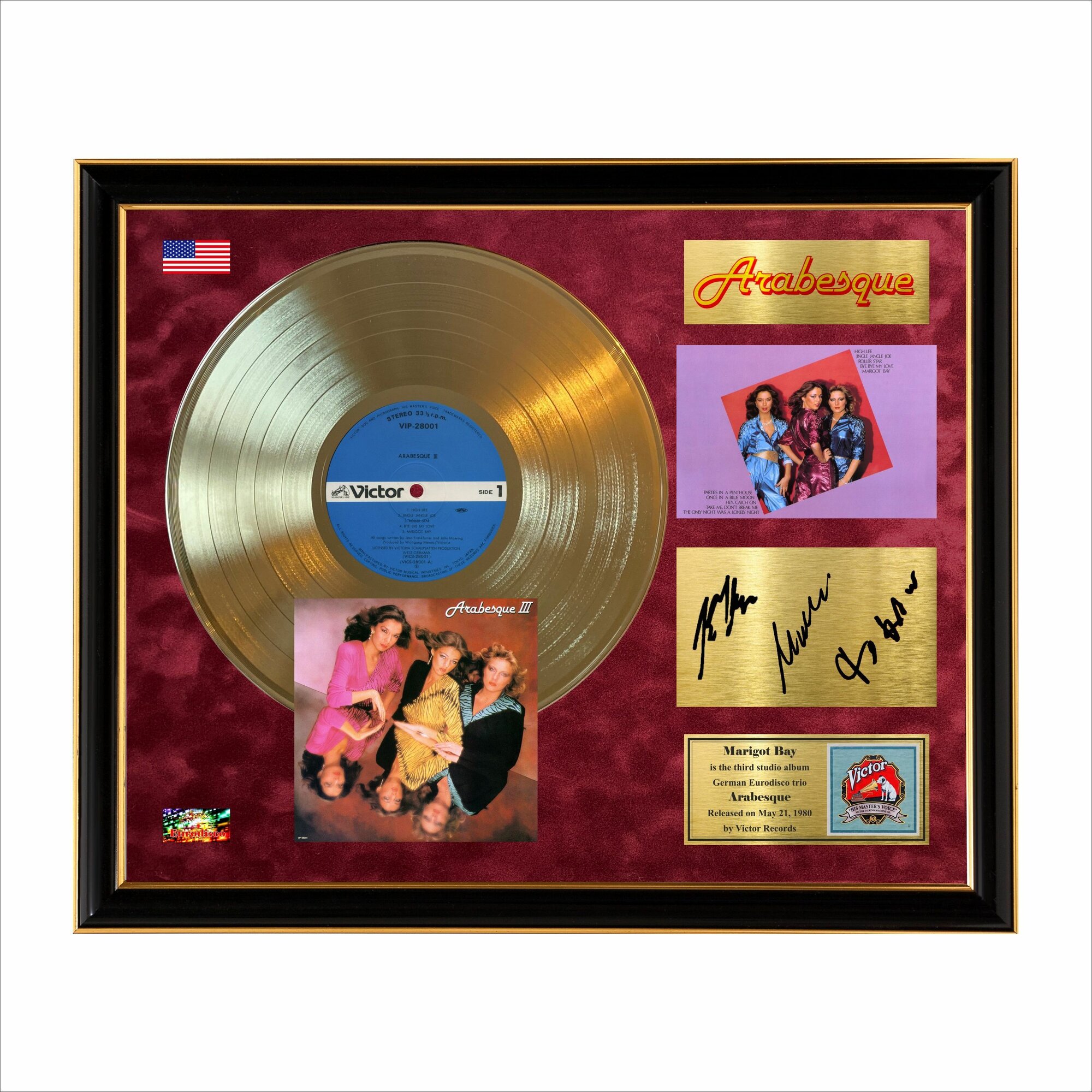 Arabesque III (Marigot Bay) картина с золотой пластинкой