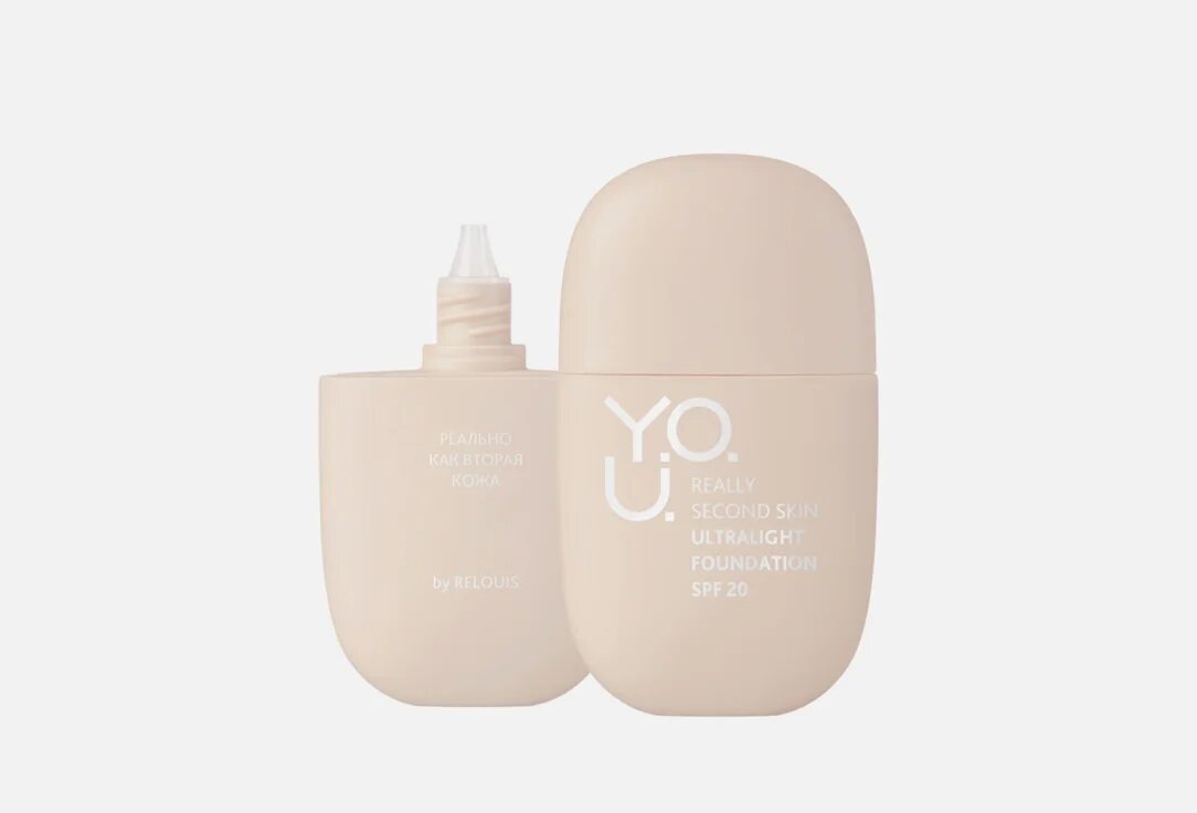 Легкий тональный крем для лица SPF 20 Relouis Y.O.U. Really Second Skin Ultralight Foundation, тон 20, Natural Beige