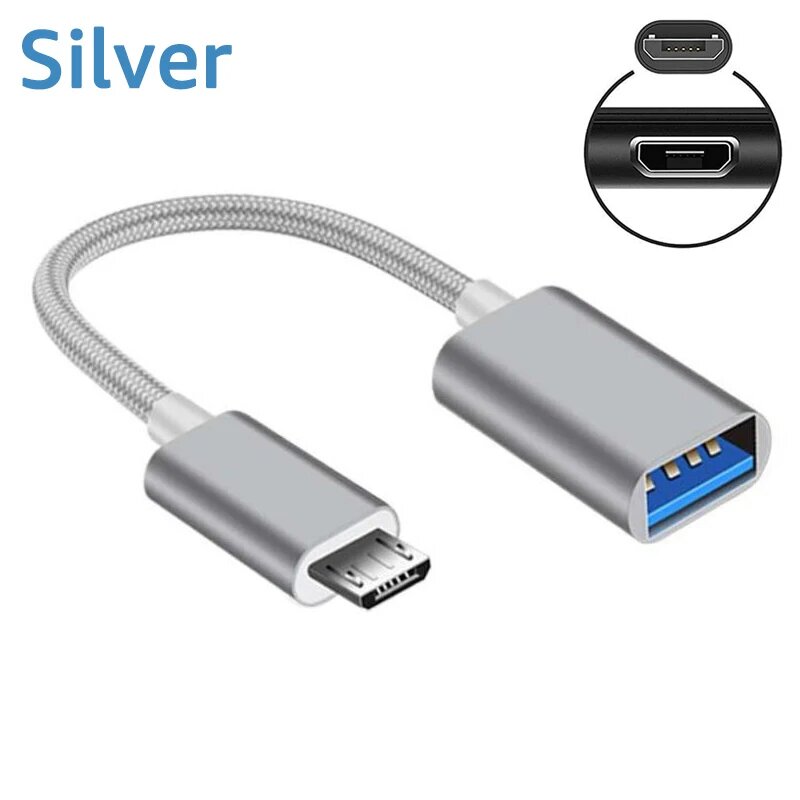 Кабель Untoom Micro USB OTG-конвертер Micro USB «папа» на USB 2.0 «мама» OTG-кабель-адаптер Silver