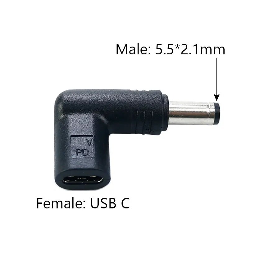 Адаптер питания 5.5x2.1mm DC на USB C PD 12V